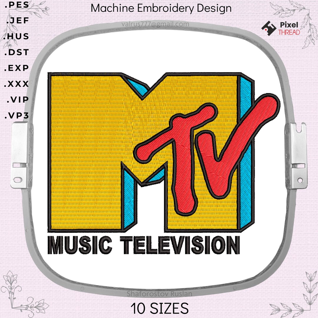 MTV Machine Embroidery Design. T-shirt Design, Electronic File for a ...