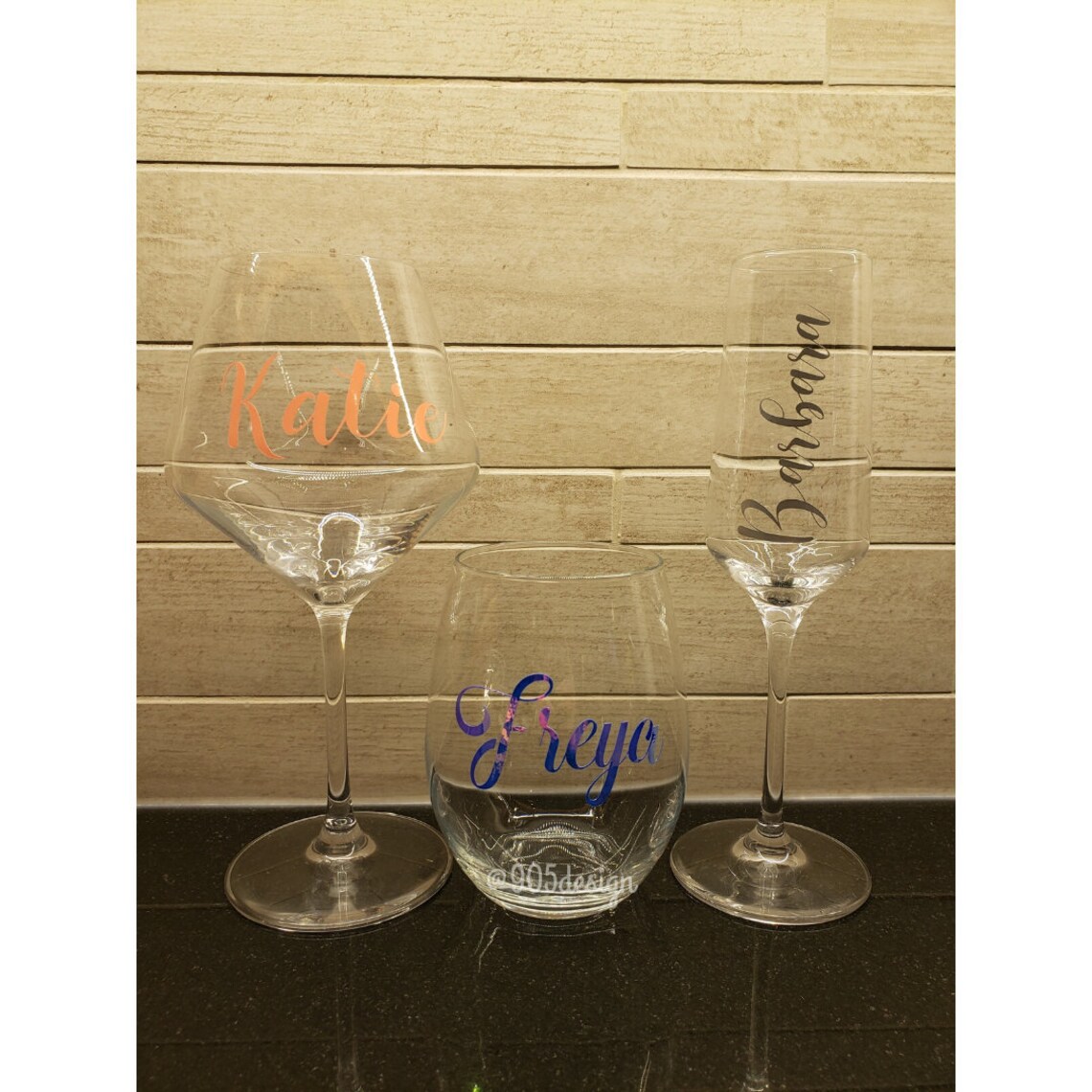 Custom Wine Glass Name Decal Name Decal Stemless Wine Glass | Etsy