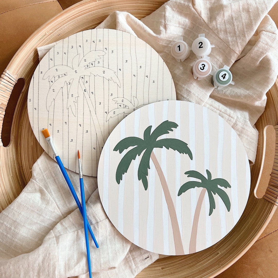 PALM PARADISE Paint by Number Kit, Diy Craft Kit, Coastal Decor, Beach ...