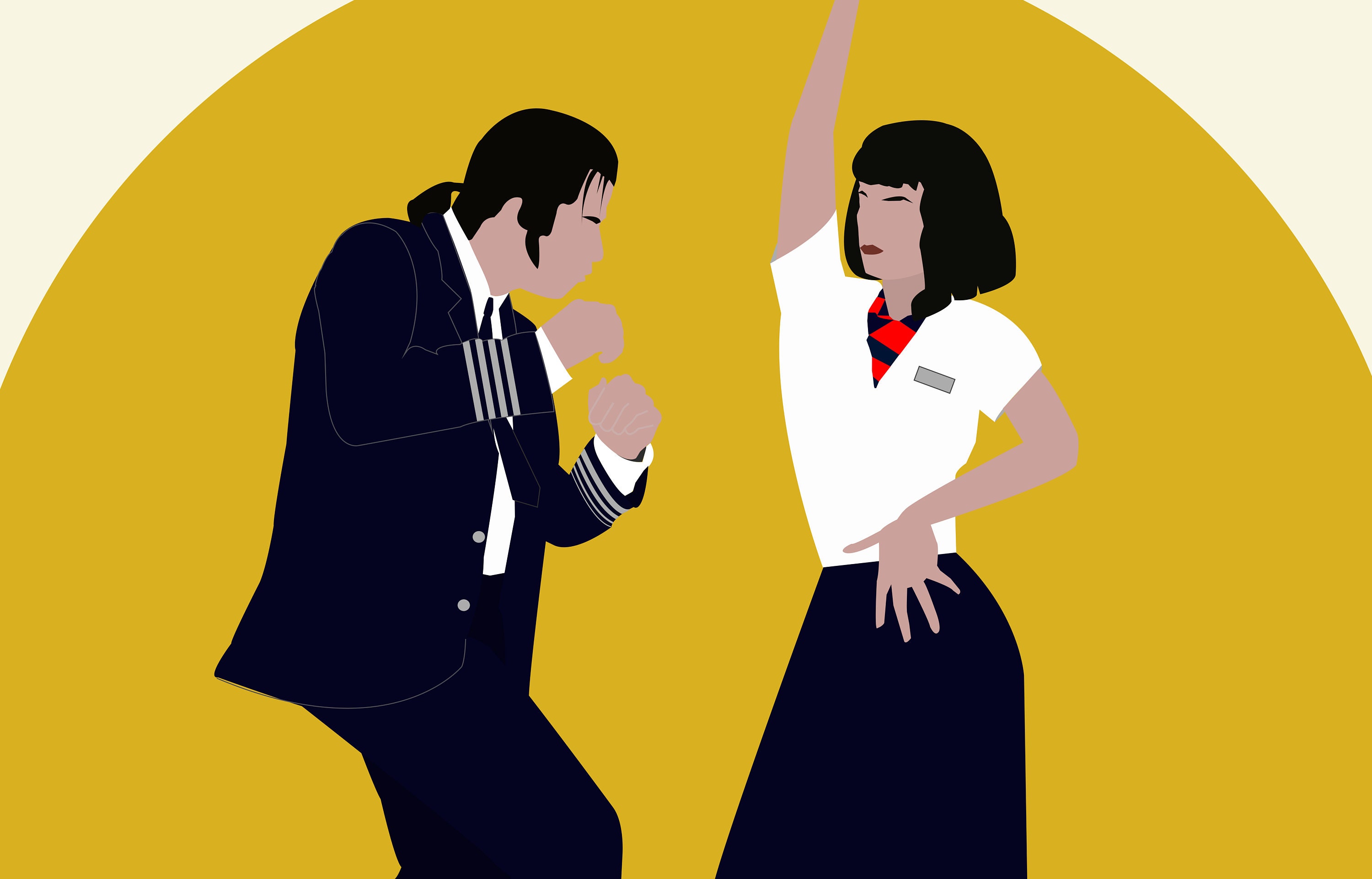 British Airways Pilot Cabin Crew Inspired Pulp Fiction Dance - Etsy