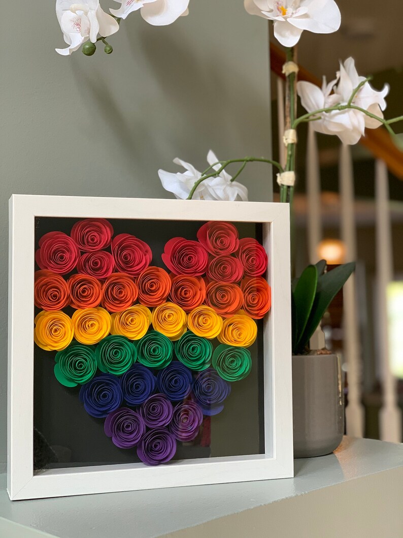 Rainbow Flower Shadow Box LGBTQ Pride Month Love Always - Etsy