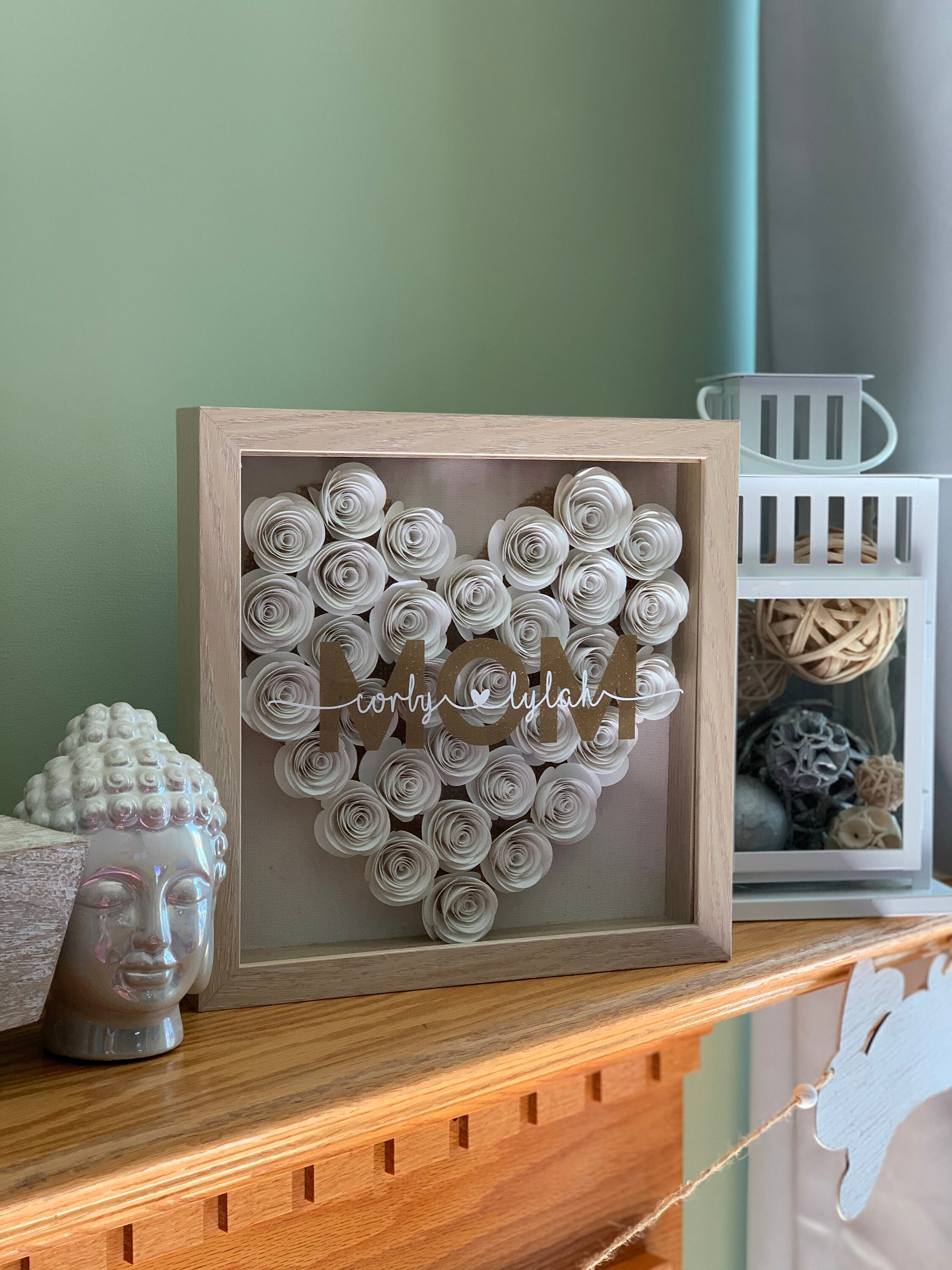 Mom Shadow Box Christmas Gift Home Decor Heart Shadow Box | Etsy