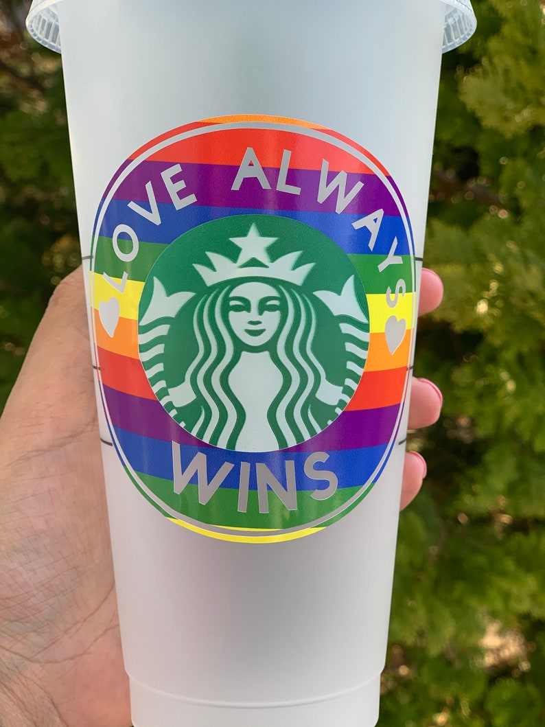 Pride Starbucks Cold Cup Lgbt Lgbtq Gay Pride Tumbler Etsy