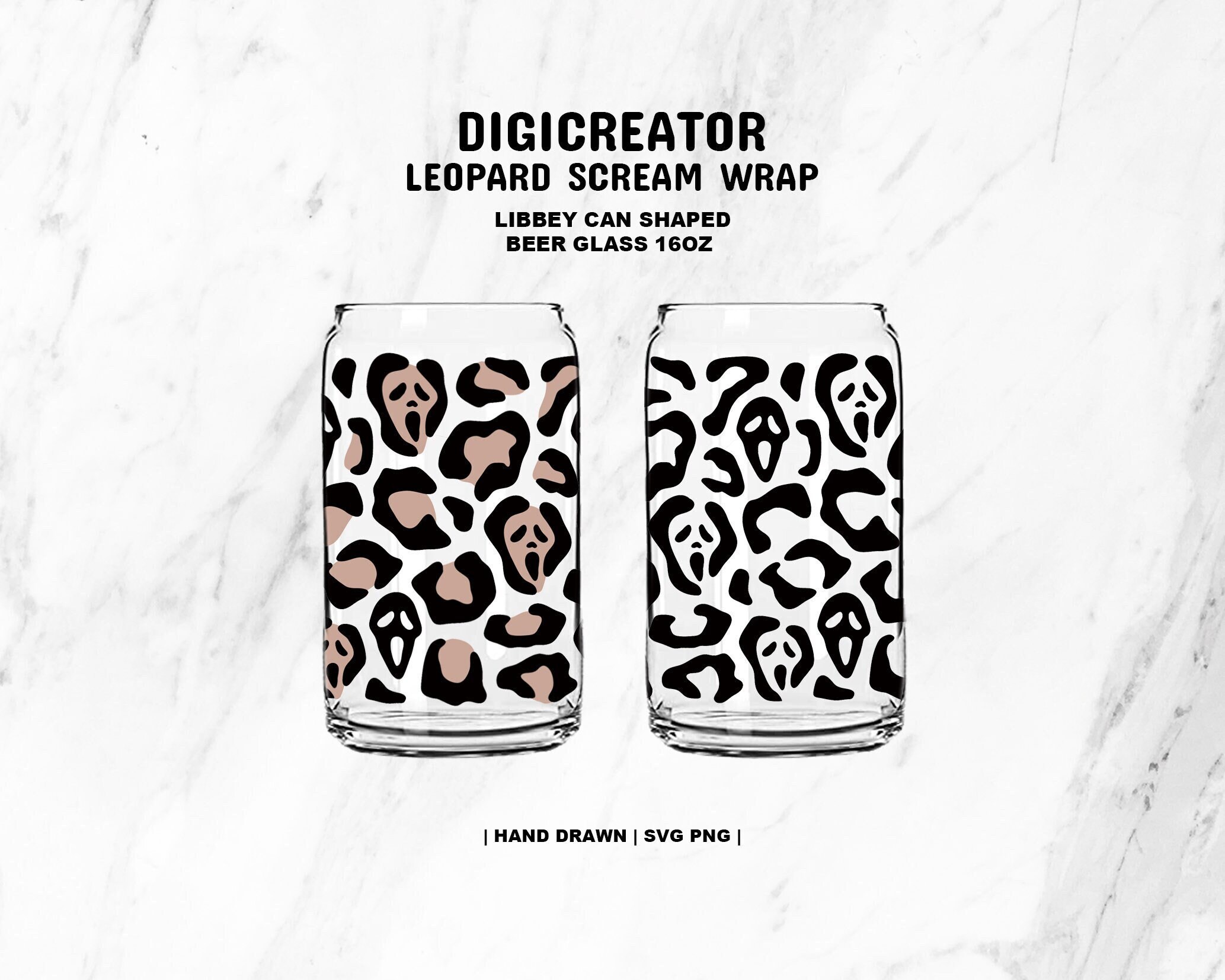 Scream can glass svg scream libbey full wrap svg halloween can glass ...