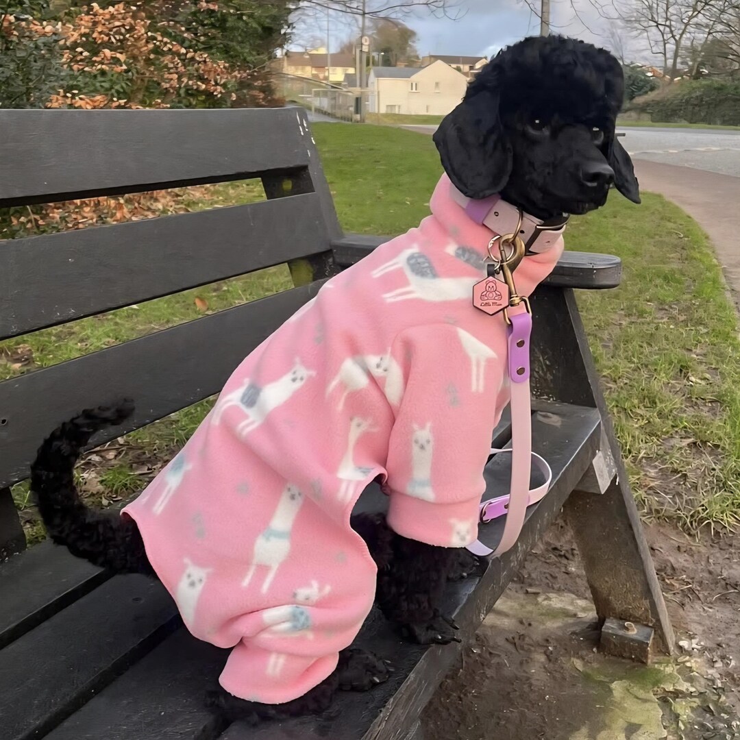 Dog Fleece Suit Fleece Pink Llama Design Waterproof Personalized Dog ...