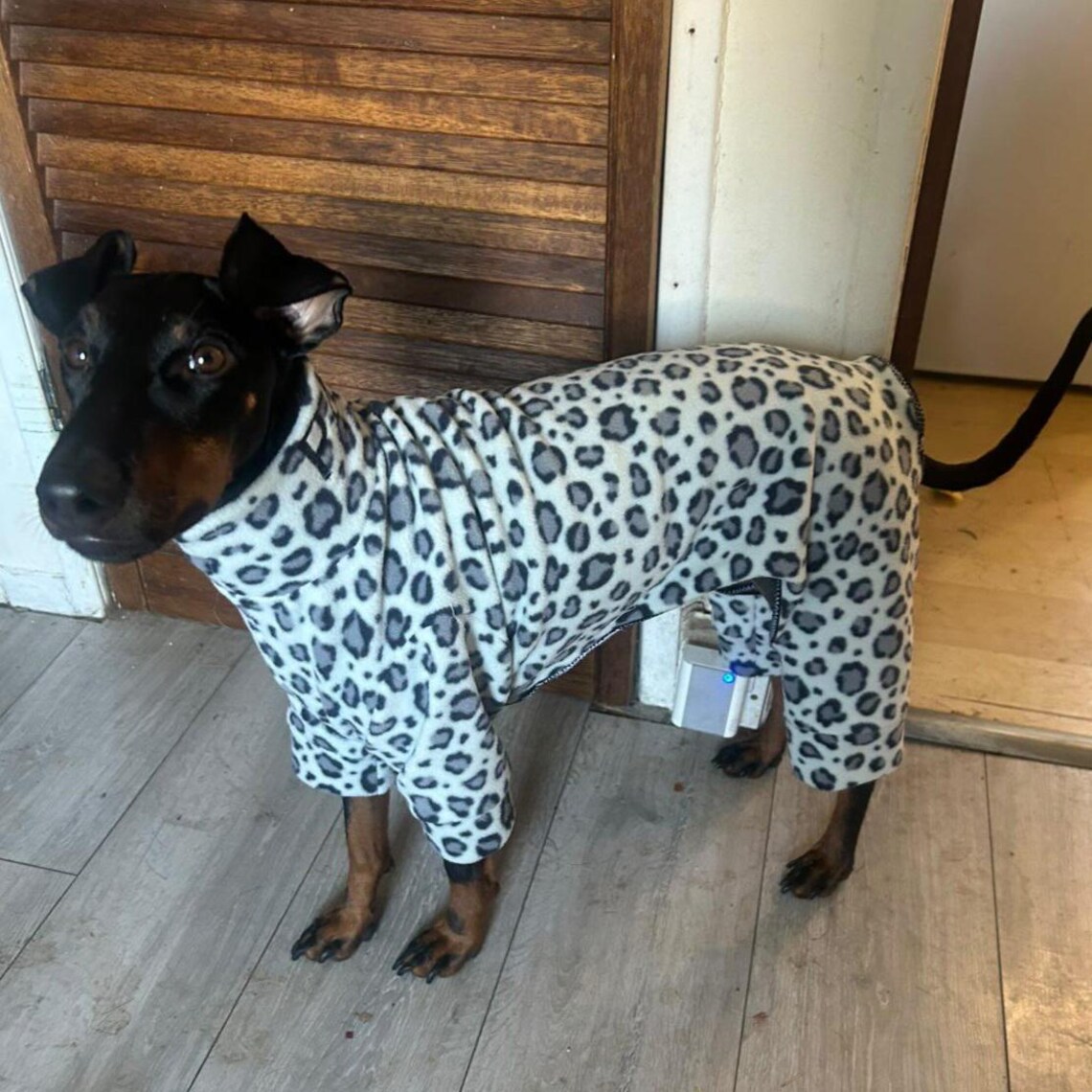 Dog Fleece Suit Fleece Snow Leopard Print Design Waterproof Fleece Suit ...