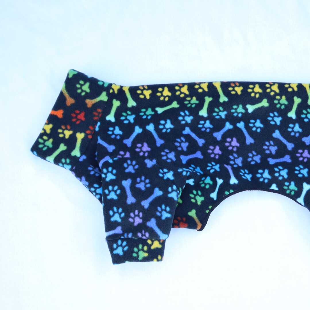 Dog Fleece Suit Fleece Black Rainbow Paws & Bones Waterproof ...