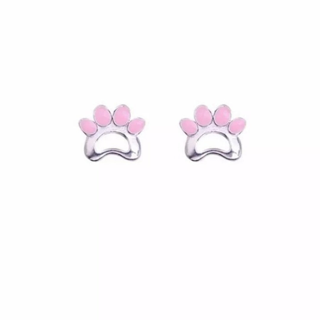 The Meow Cat Paw 925 Sterling Silver Stud Earrings - Etsy