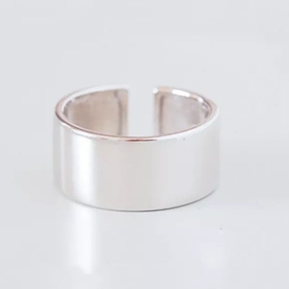 Minimalist Wide Band Ring | 925 Sterling Silver - Gem