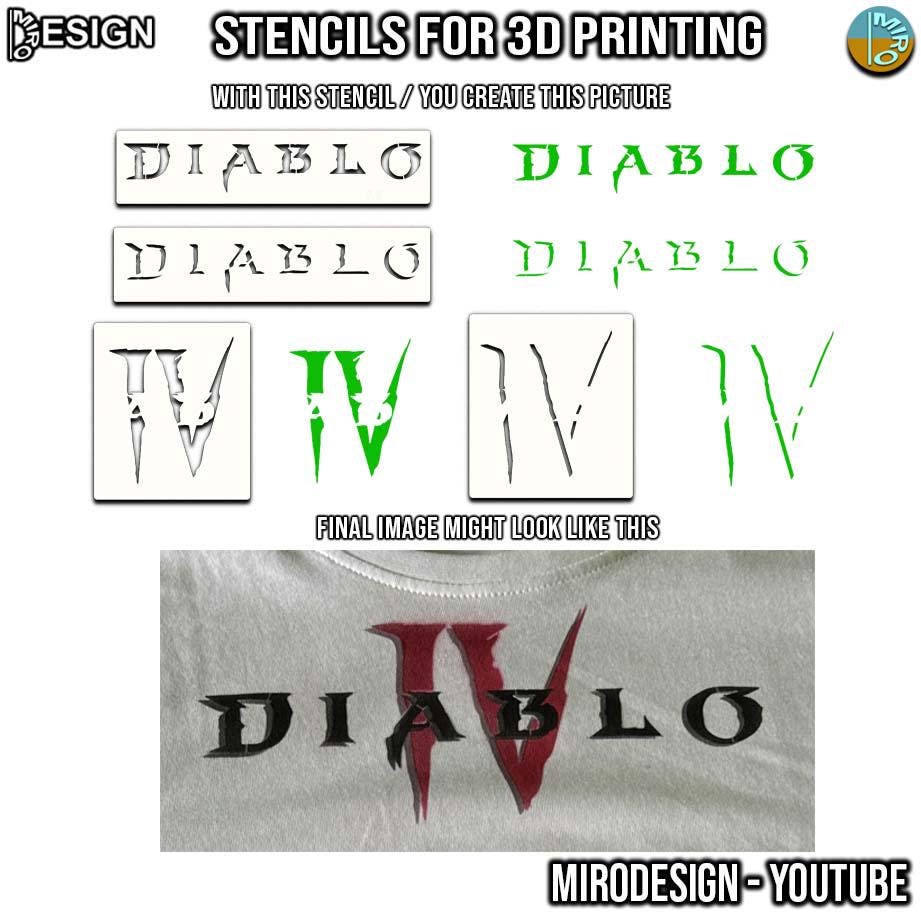 3D Printed Stencils - Diablo - Etsy
