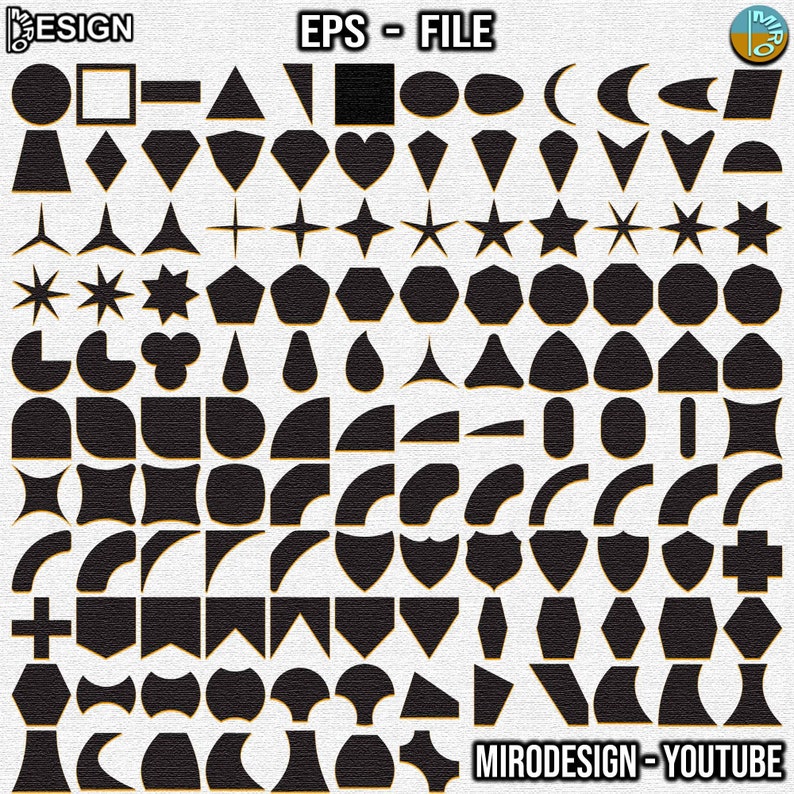 Stencils Pack for Crafting - Basic Shapes | Svg | Dxf | Eps | Png | Stl ...