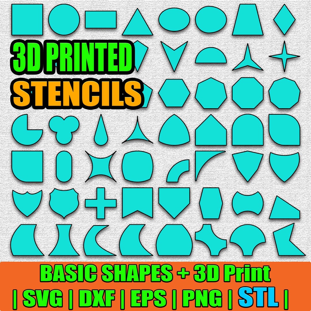 Stencils Pack for Crafting - Basic Shapes | Svg | Dxf | Eps | Png | Stl ...
