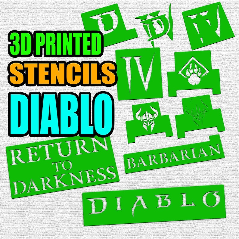 3D Printed Stencils - Diablo - Etsy