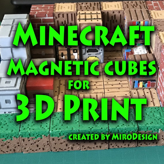 Magnetic Cubes / Minecraft Design / 3D Print Model / Digital | Etsy
