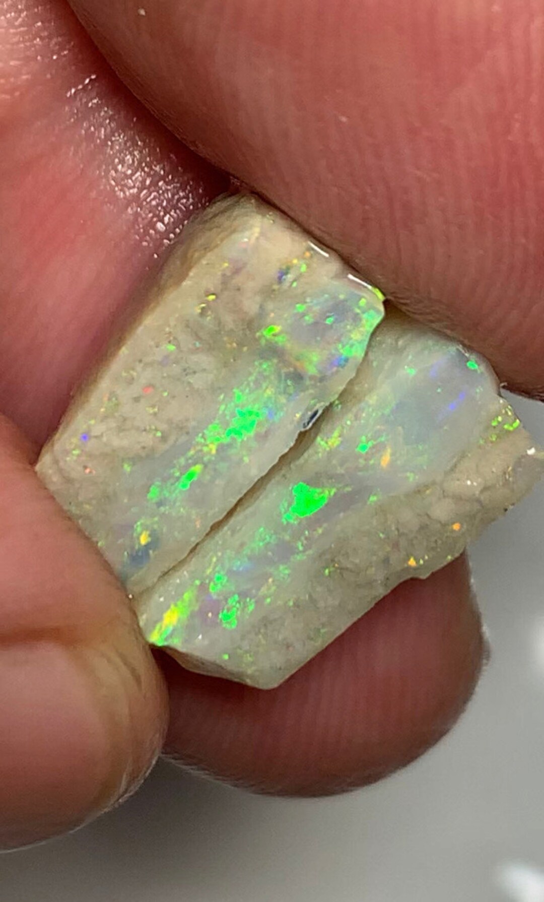 Australian Rough Crystal Seam Opal Split Lightning Ridge 7.2ct ...