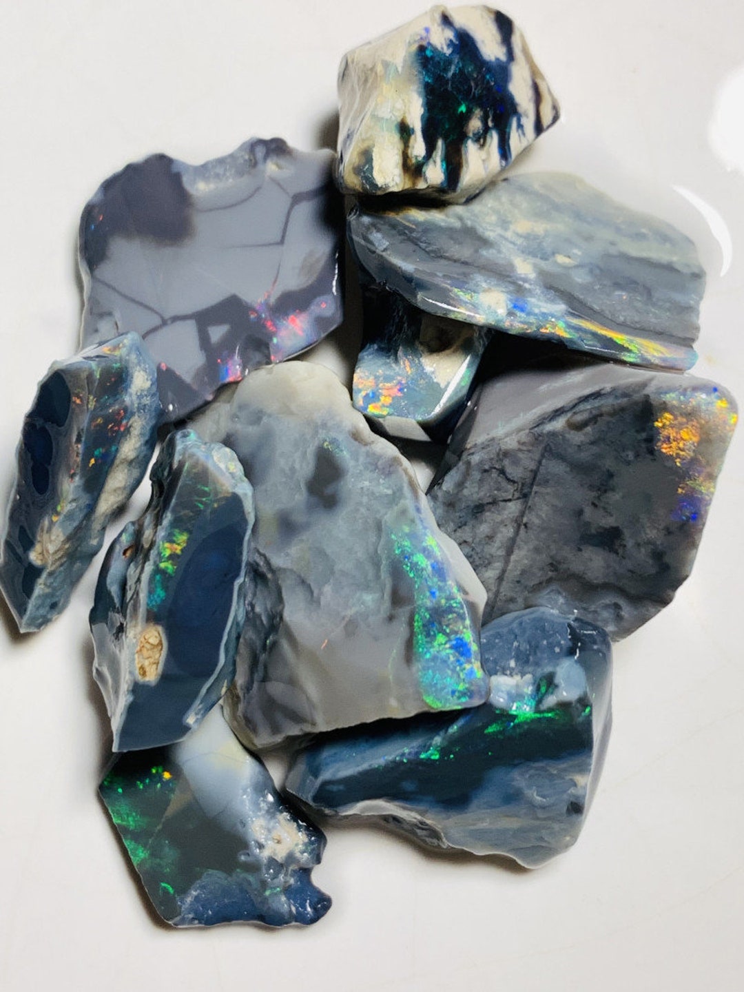 Australian Opal Mulga® Miners Bench® Black & Dark 140ct PARCEL Rough ...