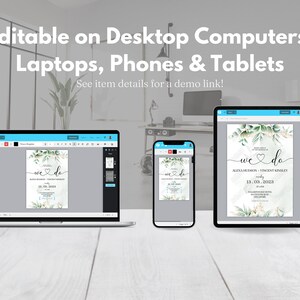 ARCHED SCALLOPED Neutral Wedding Invitation Template Suite, Minimalistic Chic Invite Set With ...