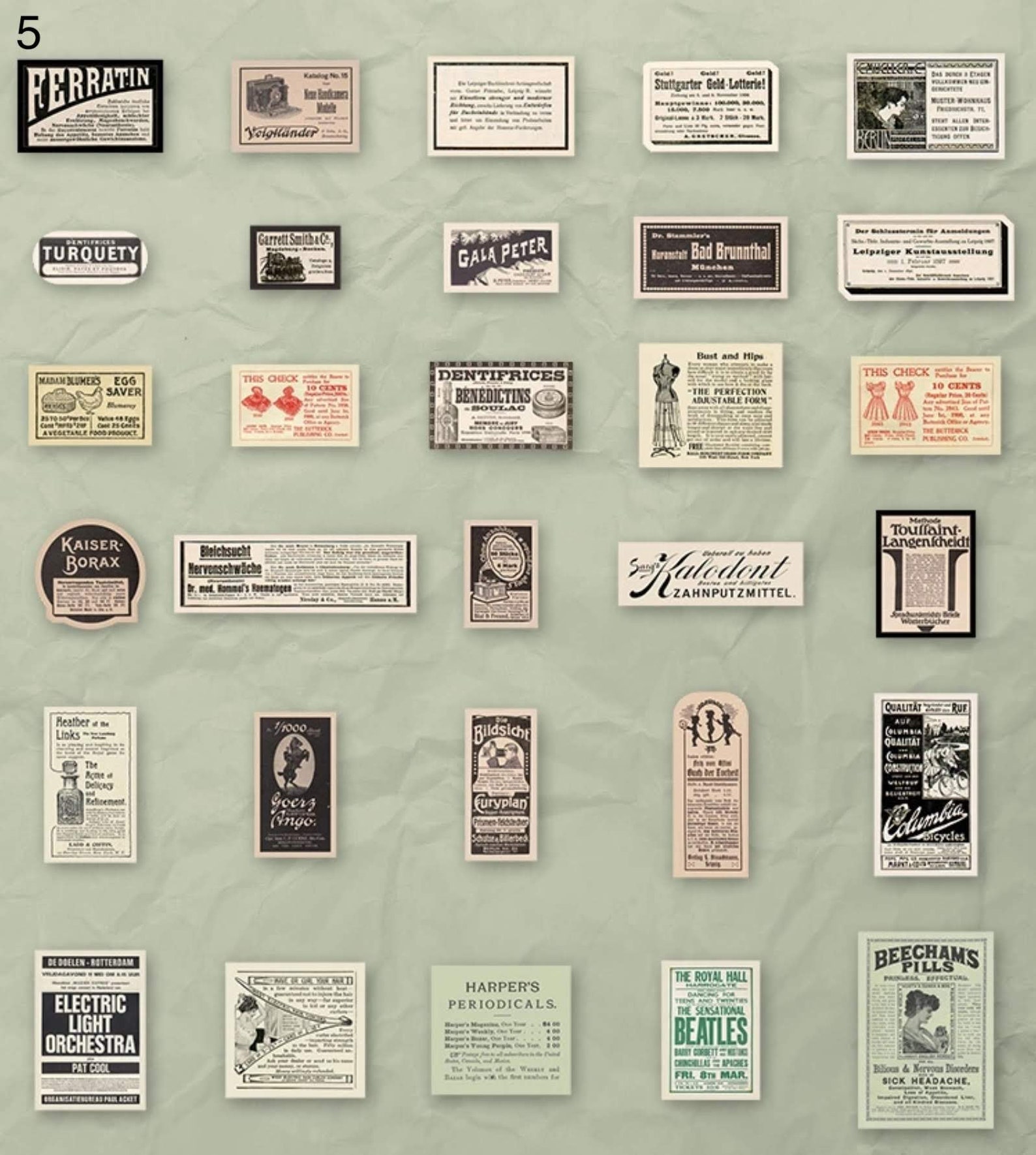 60 Piece Vintage Newspaper Sticker set Cute Scrapbooking | Etsy