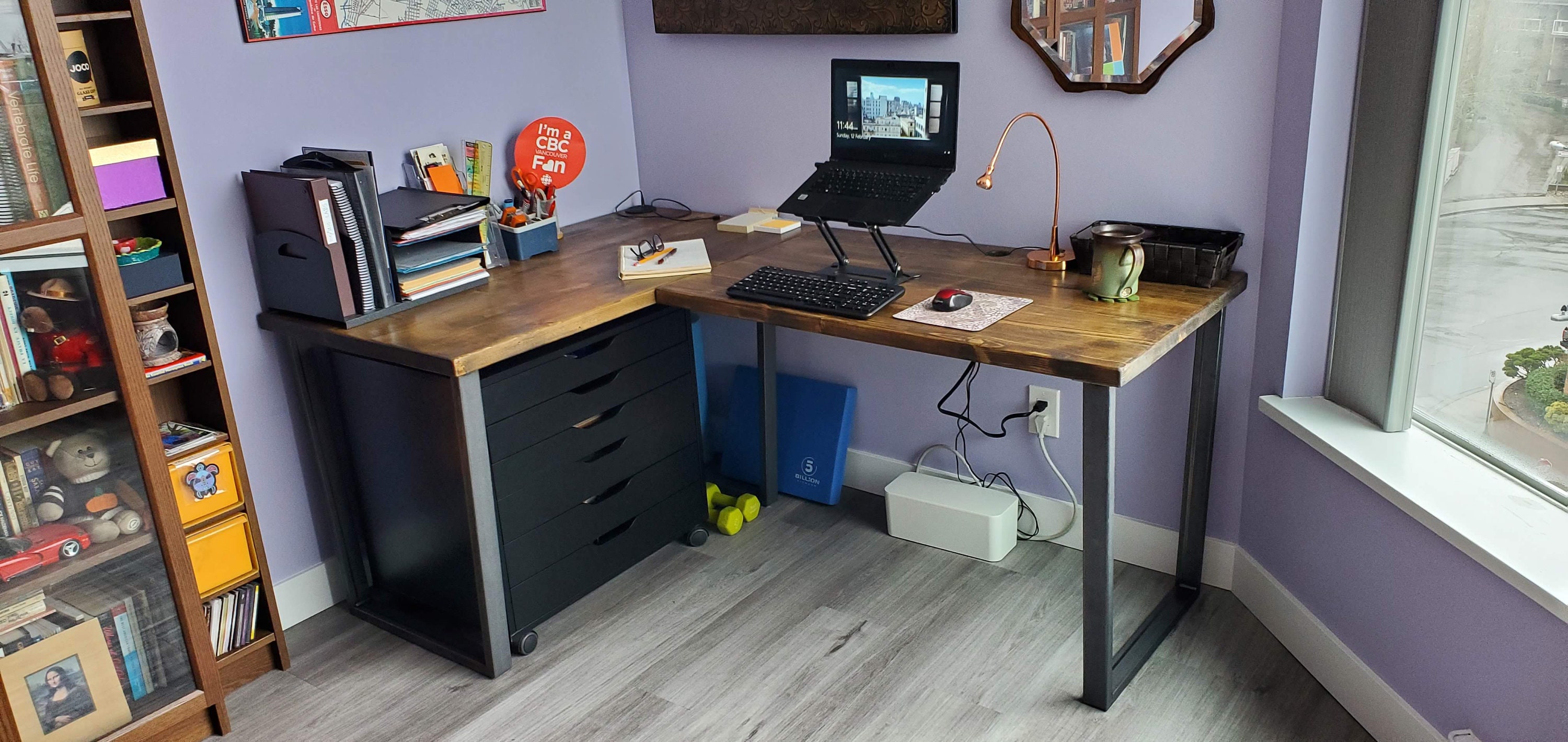 Custom L-desk With Desktop Power Grommet & USB Built in - Etsy