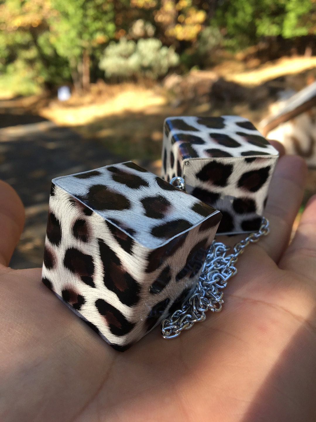 Snow Leopard Print Mirror Hangers! Solid Maple New Product Car or Truck ...