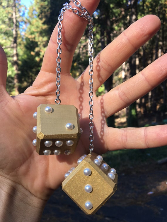 Gold & Pearl Bling Mirror Dice Solid Maple New Product Car or - Etsy