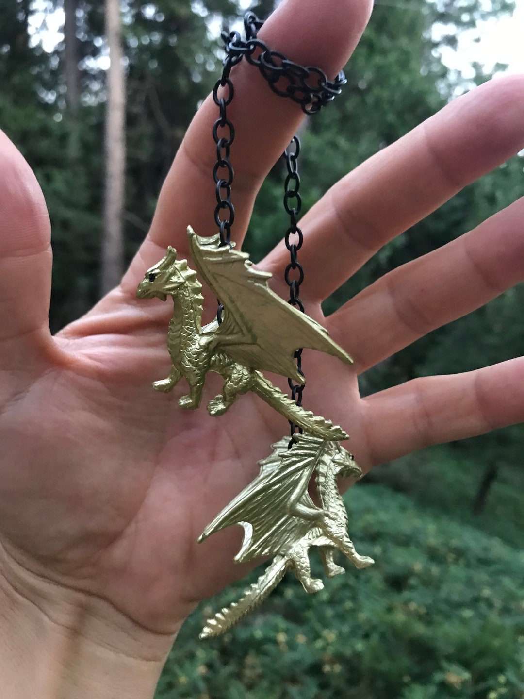 Gold Dragon Mirror Hangers on Chain - Etsy