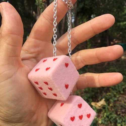 White Dice With Black Dots and Chain or Cord - Etsy