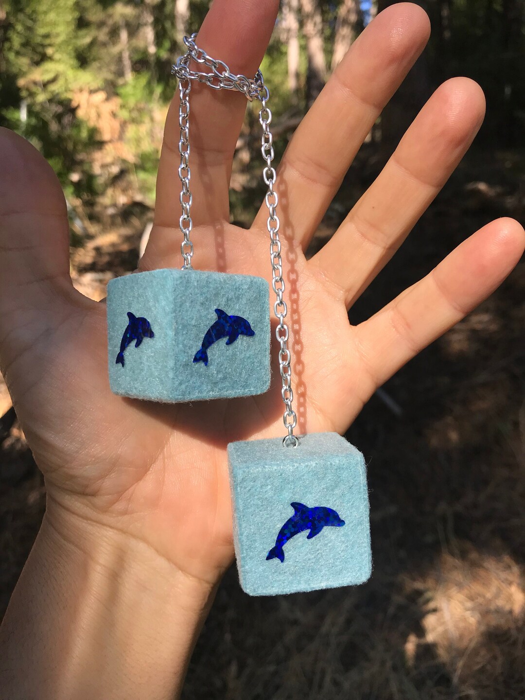 Dolphin Fuzzy Mirror Hangers Solid Maple New Product Car or Truck Hand ...