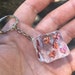 Ice Dice Keychain With Light Pink Sparkle Hearts Ice Cube Keys Holder ...