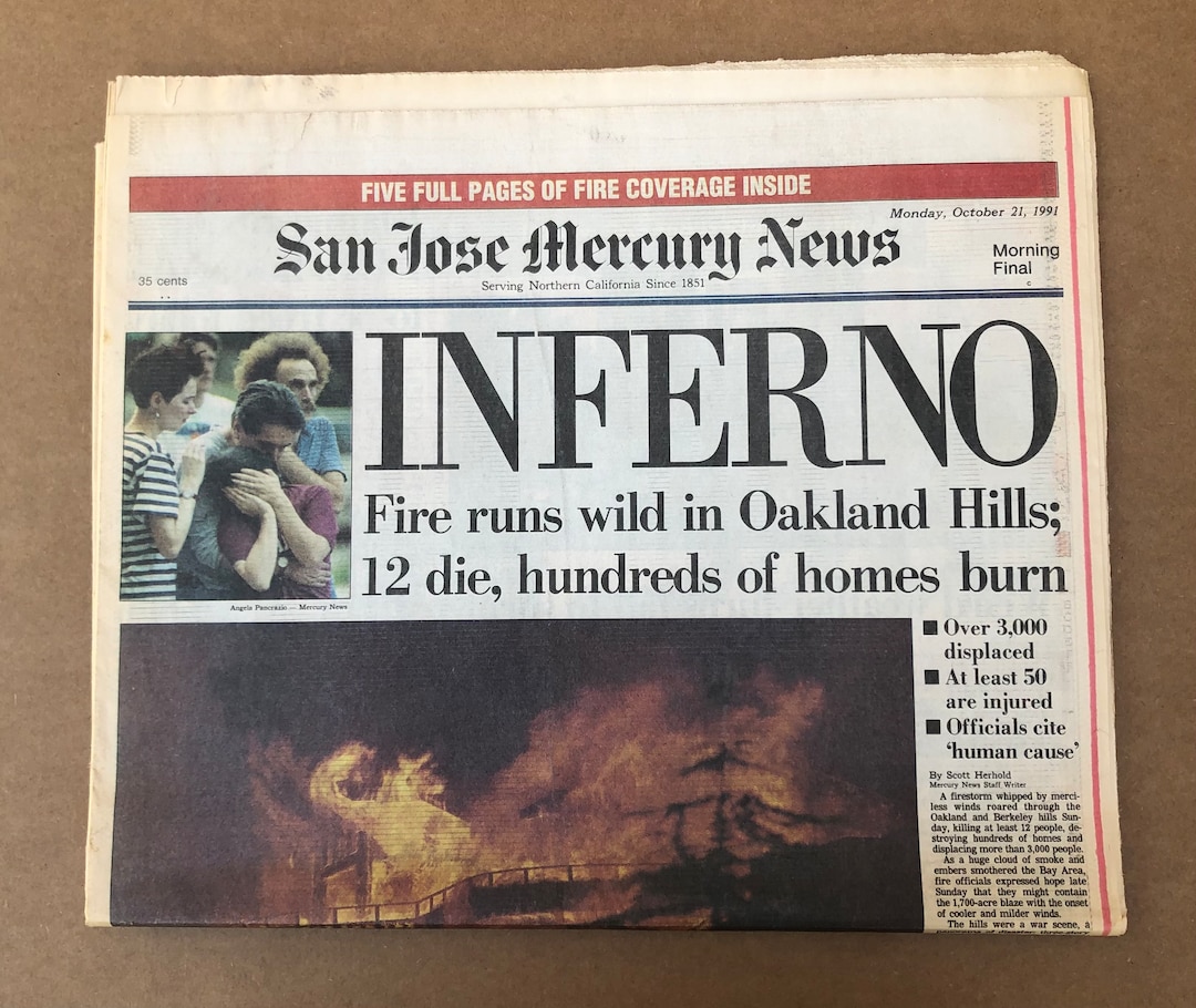 Vintage 1991 Inferno Firestorm Oakland Hills Fire Complete Newspaper SF ...