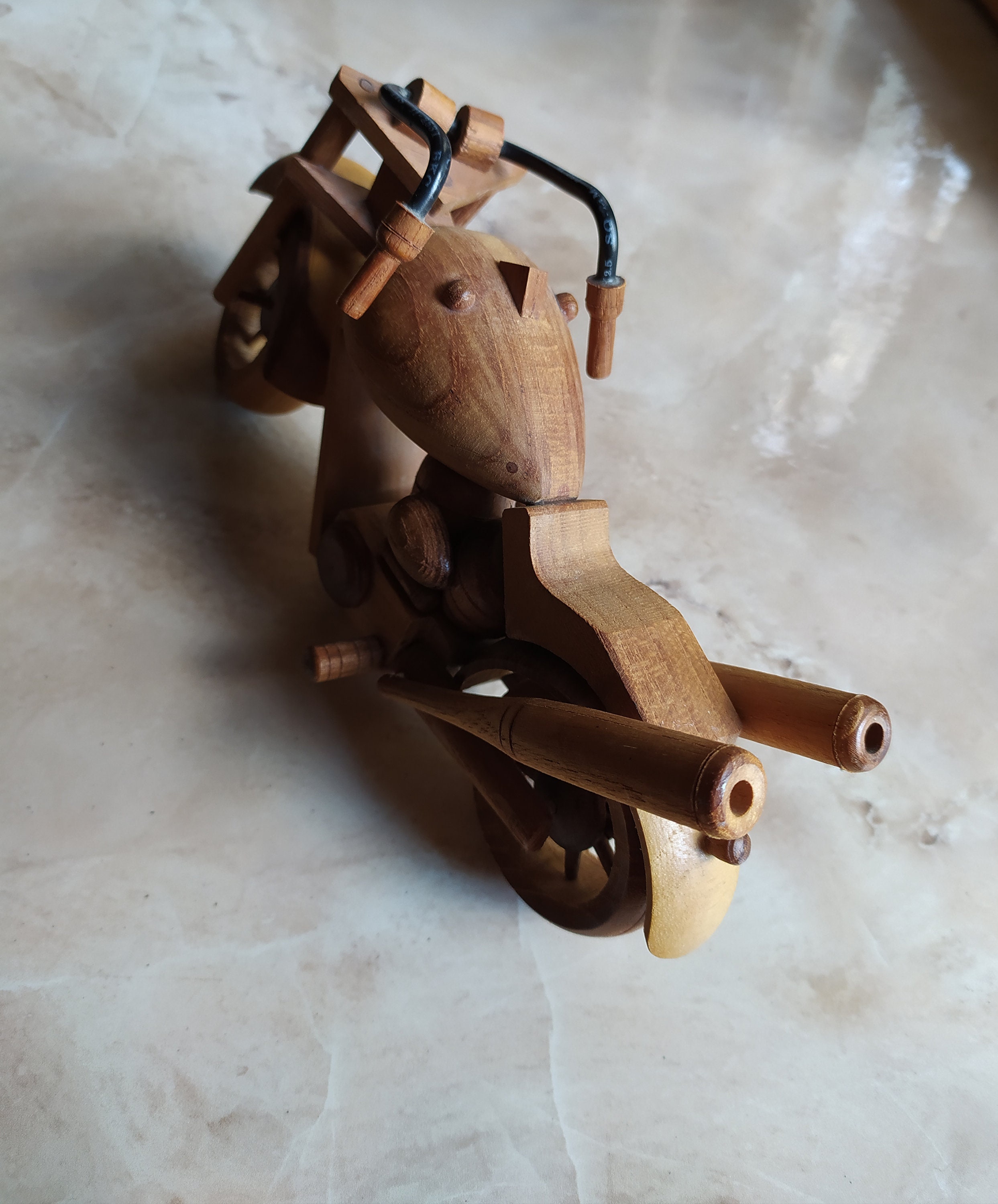 Vintage Hand Carved Wood, Handmade Wooden Motorcycle, Made in Germany ...