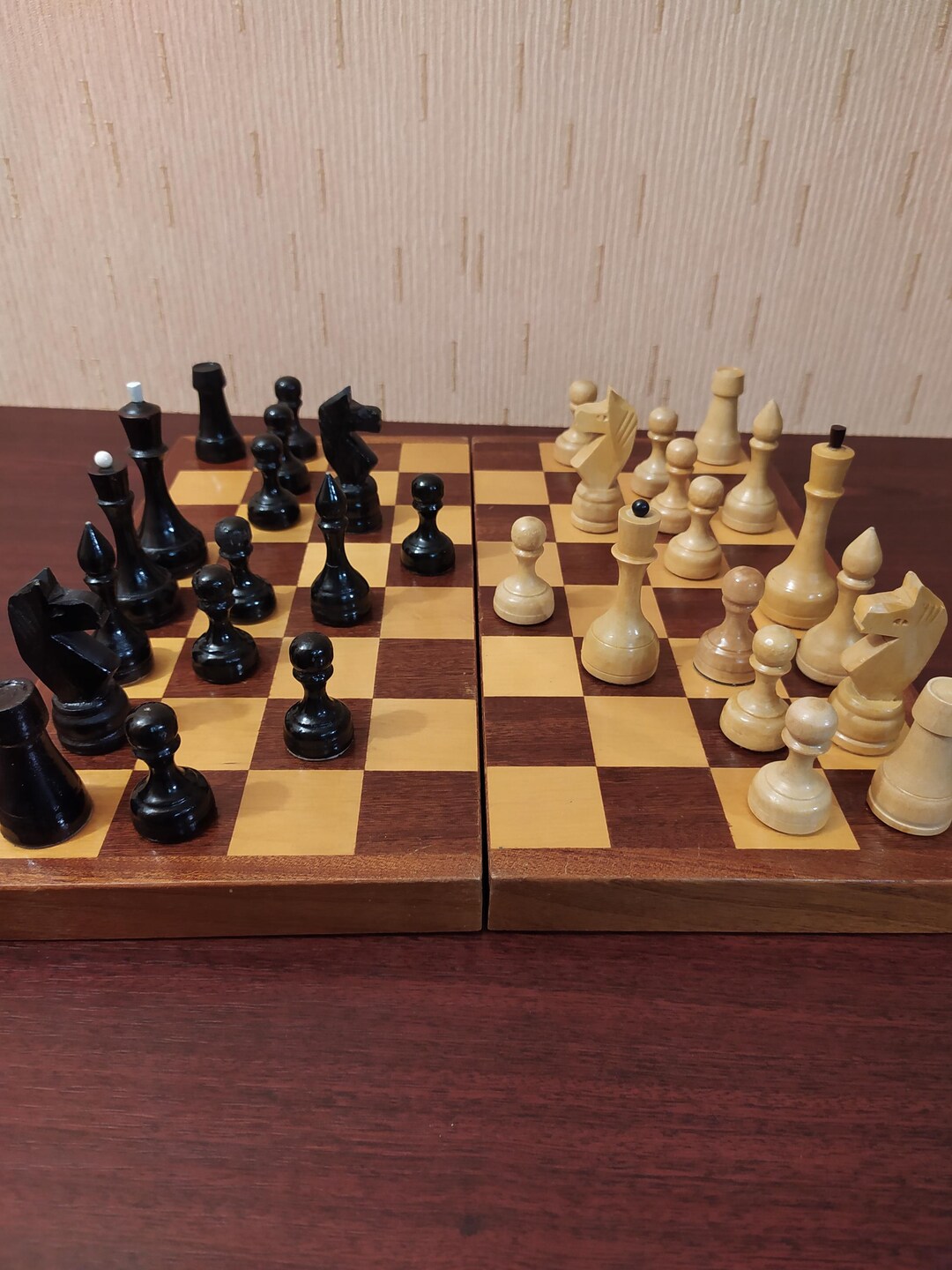 Vintage Wooden Chess Set, Soviet Set, Made in USSR 1970s. - Etsy