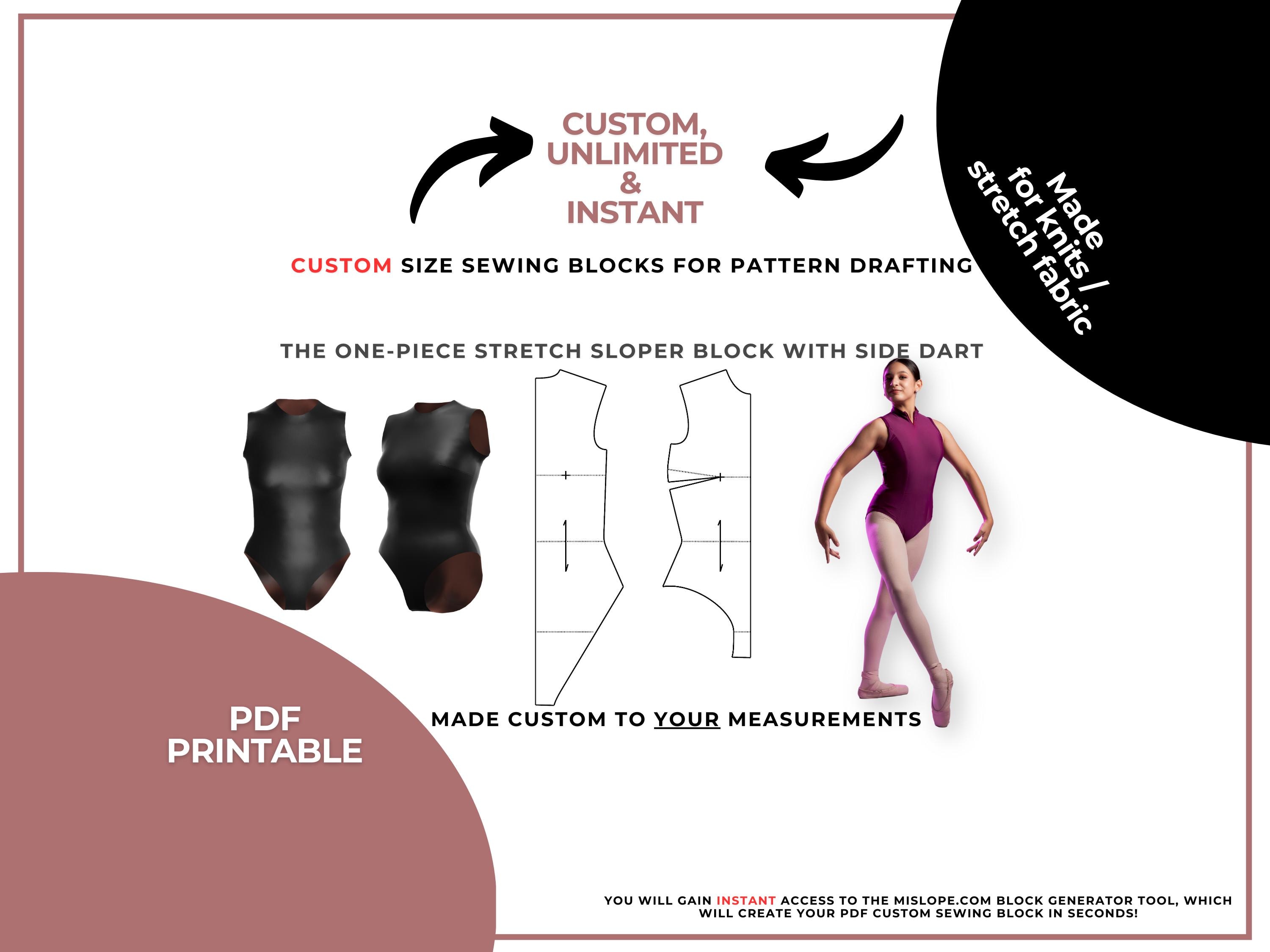 Made to Measure Leotard Pattern Block With Side Dart for Knit Fabric ...
