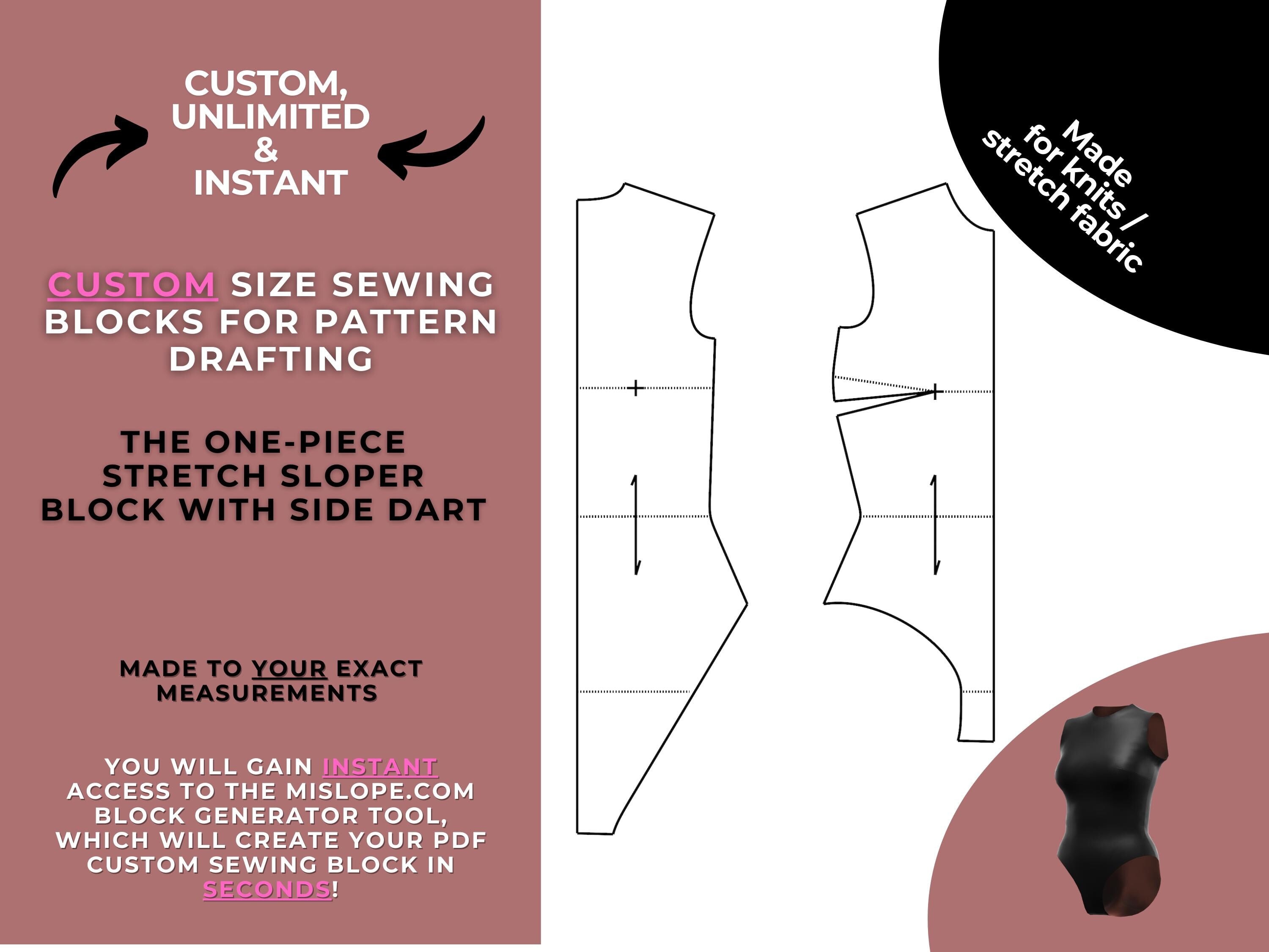 Made to Measure Leotard Pattern Block With Side Dart for Knit Fabric ...