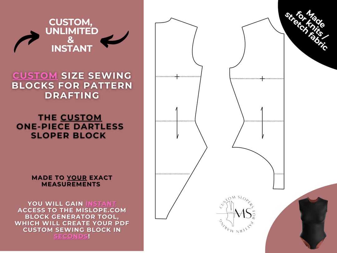 Made to Measure Bodysuit Pattern Block for Knit Fabric, Basic Pattern ...