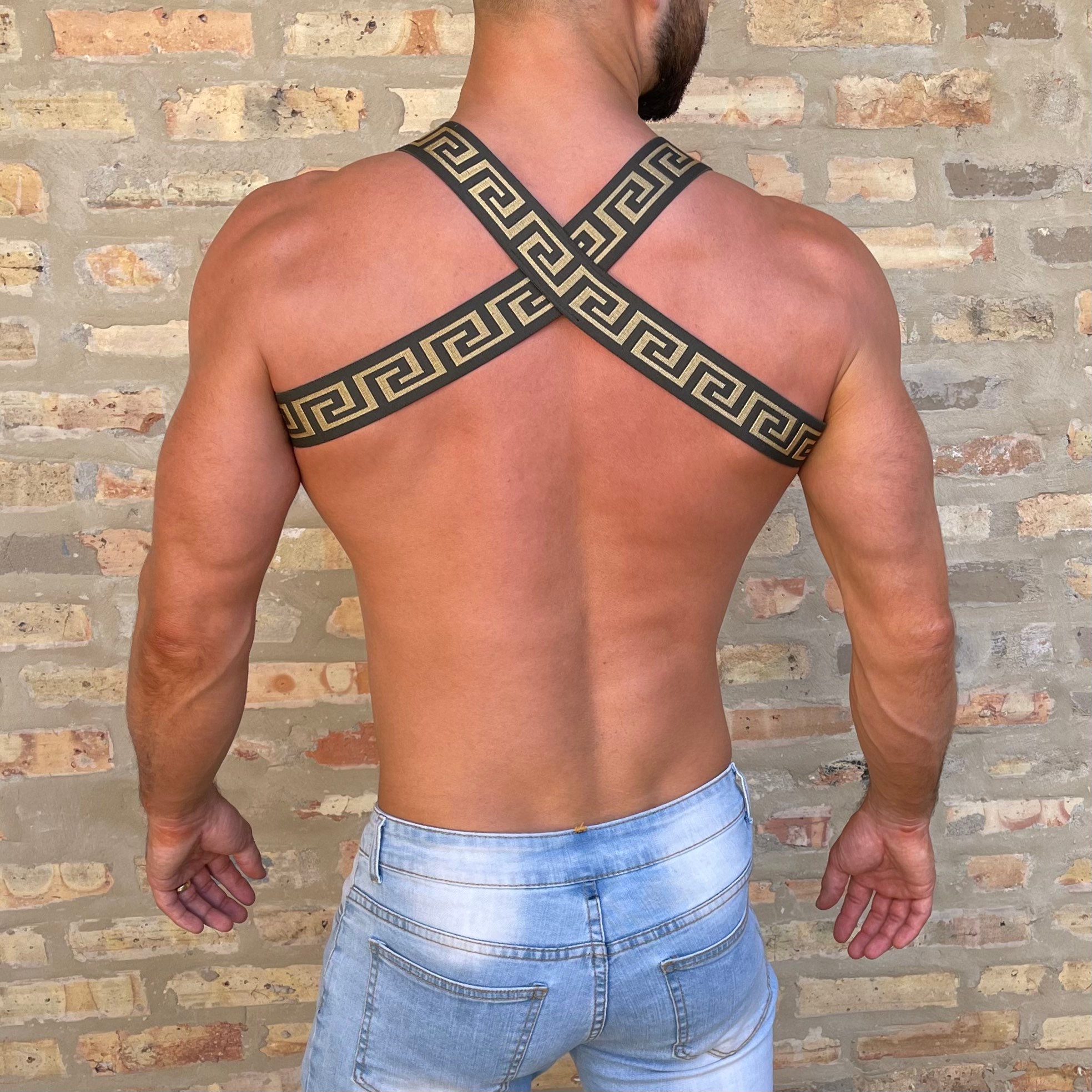 Greek Olive Green and Gold God Harness Christmas Gay - Etsy