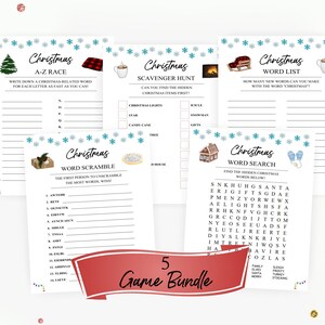 Christmas 5 Bundle Games. Christmas Party Games. Winter Word Search ...