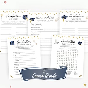 Graduation 5 Game Bundle. Graduation Party Games. Word Search, Word ...