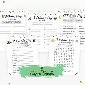 St. Patrick's Day 5 Game Bundle. Party Game. Holiday Game. Green St ...