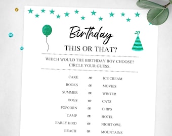 Birthday This or That Lavender Party Game. Teen Tween | Etsy