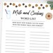 Milk and Cookies Word List. Birthday Party Game. Milk & Cookies Theme ...