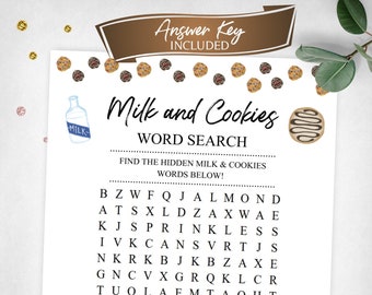 Milk and Cookies Word Scramble. Birthday Party Game. Milk & Cookies ...