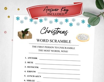 Christmas Word List. Holiday Game. Christmas Word List Party Game ...