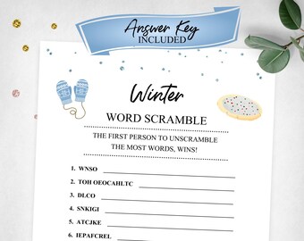 Winter Word Scramble Game Printable Winter Games - Etsy