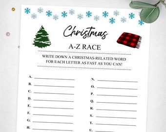Christmas Word List. Holiday Game. Christmas Word List Party Game ...