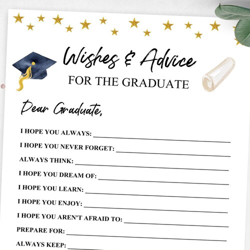 Wishes for the Graduate Cards and Sign Graduation Party - Etsy