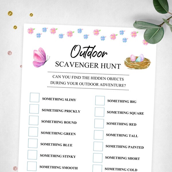 Outdoor Scavenger Hunt Printable - Etsy