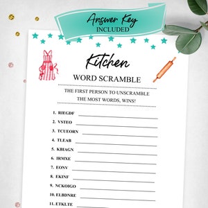 Kitchen Word Scramble. in the Home Game. Rainy Day Game. Housewarming ...