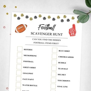 Football Scavenger Hunt. Sports Game. Football Scavenger Hunt Party ...
