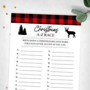 Christmas A-Z Race. Holiday Printable Game. Christmas Party Game ...
